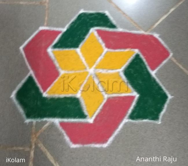 Simple star kolam - iKolam